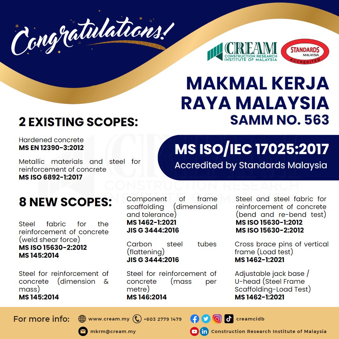 Construction Research Institute of Malaysia (CREAM) News & Announcements